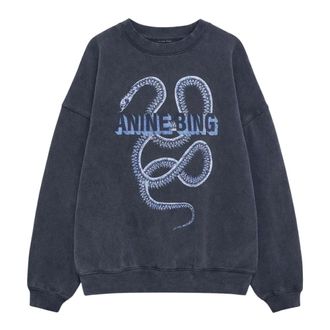 Anine Bing Femme, Sweatshirts et sweats &agrave; capuche, Gris, Taille: 36 FR Harvey Crew SweaT-shirt Snake