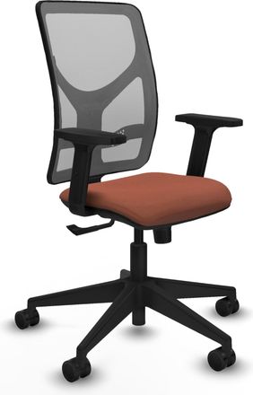 Piqueras y Crespo B&uuml;rostuhl mit hoher R&uuml;ckenlehne, mit 2D-Armlehnen, h&ouml;henverstellbare Lendenwirbelst&uuml;tze, ausgestattet mit 3 Positionen und Schneideschaum, Grau/Braun