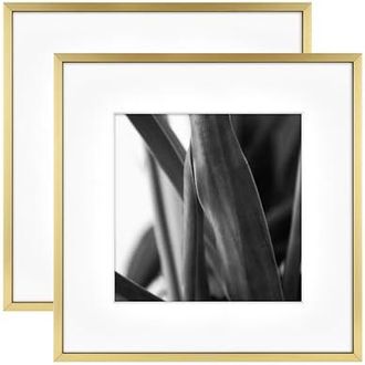 MCS Master & Co. Foundry Metall-Bilderrahmen, quadratisch, 30,5 x 30,5 cm, 20 x 20 cm mit Passepartout oder 30,5 x 30,5 cm ohne Passepartout, Wandaufh&auml;ngu