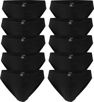 Ceceba Herren Slips bis Gr&ouml;&szlig;e 9/3XL 1818 10er Pack, Farbe:Schwarz;W&auml;schegr&ouml;&szlig;e:3XL;Artikel:Slip schwarz 10er Pack