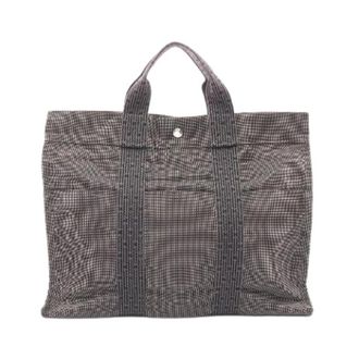 Herm&egrave;s Pre-owned Herline MM Nylon Canvas Tragetasche - - Pre-owned - Damen - Grau - ONE SIZE