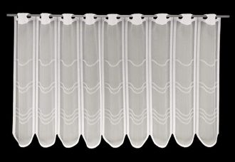 VHG Scheibengardine Doppelwelle 60 cm hoch weiß - Wunschbreite frei wählbar durch gekaufte Menge in 15 cm Schritten - Meterware