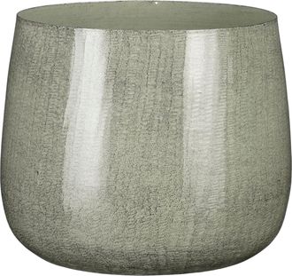 Mica Decorations Benson Blumentopf - H22 x &Oslash;24 cm - Metall - Hellgrau