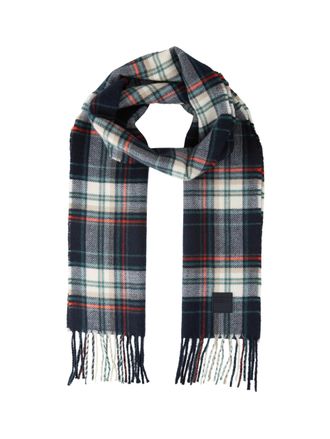 Tom Tailor Herren 1048086 Schal mit Fransen, 38516-Navy Multicolor Check, One Size