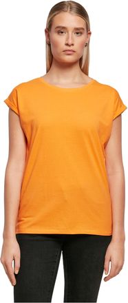 Build Your Brand Damen T-Shirt Ladies Extended Shoulder Tee, lang geschnittenes T-Shirt für Frauen, Baumwolle, Paradise orange, 3XL