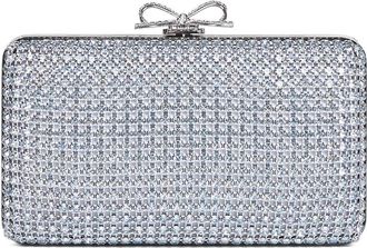 Self Portrait Femme, Sacs, Bleu, Taille: ONE Size Crystal Chainmail Clutch Bag