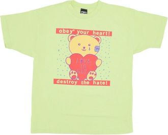 Obey Herz Print Damen T-Shirt - - Tops - Herren - Gr&uuml;n - M