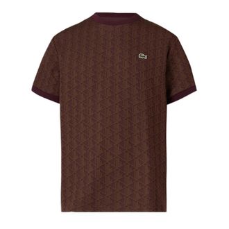 Lacoste Monogram T-Shirt - - Tops - Herren - Braun - XL