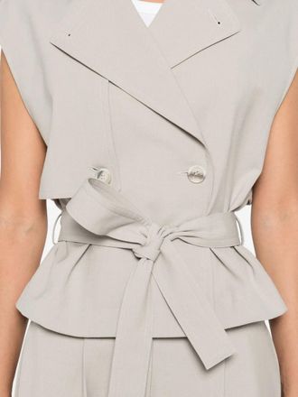 PESERICO Womens Sleeveless Double-Breasted Jacket Aw25 W