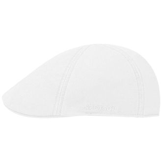 Stetson Texas Cotton Flatcap UV Schutz 40+ Unifarbene Schirmm&uuml;tze Fr&uuml;hjahr Sommer wei&szlig; XL (60-61 cm)