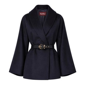 Max Mara Bissi Wollschalkragenmantel - - Coats - Damen - Blau - L