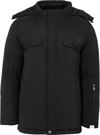 Lee Cooper Steppjacke f&uuml;r Herren, mit Kapuze (Schwarz)