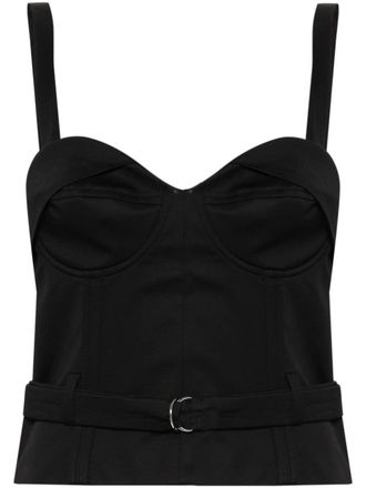 Iro Adim Cropped-Top mit G&uuml;rtel - Schwarz
