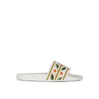 Casablanca Femme, Chaussures, Blanc, Taille: 42 EU Sandales brod&eacute;es en terry Laurel