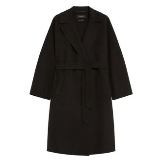 Weekend Femme, Manteaux, Noir, Taille: 38 FR Manteau Ceinturé