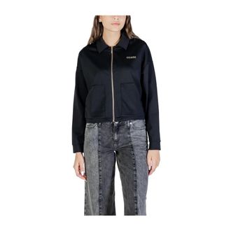 Guess Schwarzer Rei&szlig;verschluss Sweatshirt Lange &Auml;rmel Runder Halsausschnitt - - Jackets - Damen - Schwarzk - M