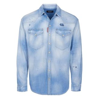 Dsquared2 Icon Splash Denim Shirt - - Shirts - Herren - Blau - S