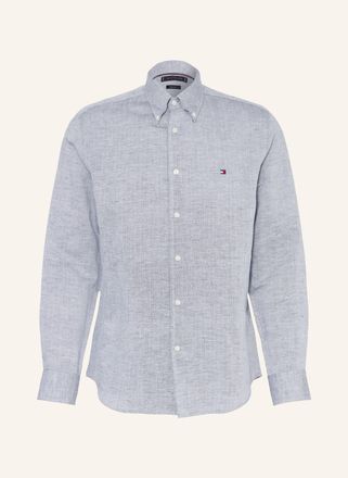 Tommy Hilfiger Hemd Regular Fit Mit Leinen blau