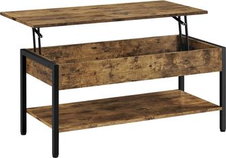 Yaheetech Couchtisch mit höhenverstellbarer Platte Wohnzimmertisch, Kaffeetisch, Sofatisch Beistelltisch, Teetisch, Metallgestell für Wohnzimmer