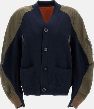 sacai Strick- Und Nyloncardigan