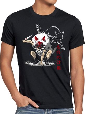 style3 Mononoke Wolf Herren T-Shirt Manga Anime Cosplay japanisch, Gr&ouml;&szlig;e:3XL