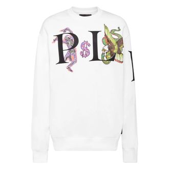 Philipp Plein Sweatshirt LS Tattoo - - Sweatshirts & Hoodies - Herren - Wei&szlig; - 4XL