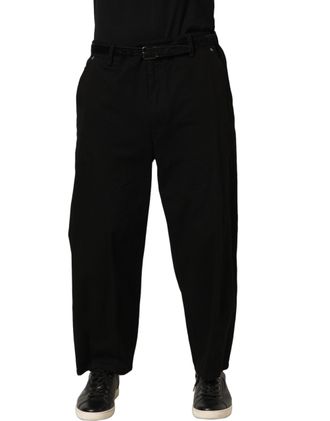Dolce & Gabbana Mens Cotton Straight-Leg Trousers Black