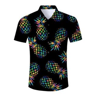 Generic Costume de carnaval pour homme - Chemise &agrave; manches courtes - Coupe droite - Chemise d&eacute;contract&eacute;e avec boutonni&egrave;re - Chemise d&eacute;t&eacute; Streetwear Y2K - Chem