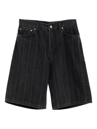 Carhartt Work in Progress short en jean à fines rayures - Noir