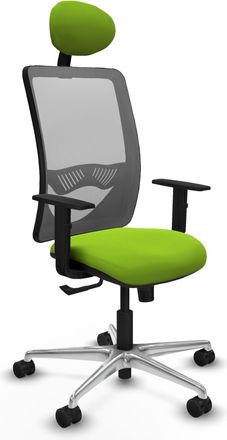 Piqueras y Crespo Arbeitsstuhl mit Zulema-Armlehnen, h&ouml;henverstellbarer Lendenwirbelst&uuml;tze und festem Kopfteil, ausgestattet mit Sincro 3 Positionen und Schneideschaum,