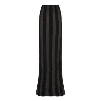 Cortana Winona- khaki und schwarzer Strickrock - - Skirts - Damen - Gr&uuml;n - S