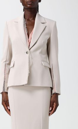 Hanita Blazer droit en polyester avec empi&egrave;cements en dentelle et revers en V