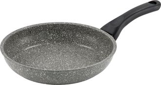 Barazzoni monolitica Aluminium Bratpfanne Steinoptik mit marmotech beschichtet, und Boden Induktionsboden Aluminium/Stahl, &Oslash; 24 cm, Made in Italy, Grau