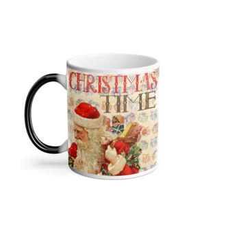 Fabulous Thermoreagierende Tasse Magische Tasse - Weihnachtsmann Geschenk Weihnachten Time Vintage Retro Santa Claus - 325 ml