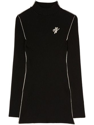 Off-white robe courte &agrave; logo brod&eacute; - Noir