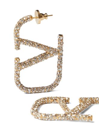 Valentino Garavani VLogo Signature Swarovski Crystal Earrings - Gold
