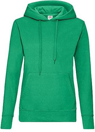 Fruit Of The Loom Sweat-shirt à capuche - Manches Longues - Femme - Vert - Vert Kelly - FR 36 (Taille fabricant: XS)
