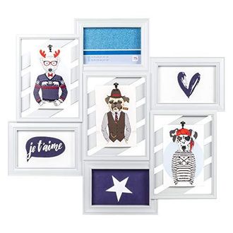 Walther Design Bilderrahmen grau 4X 10x15 und 3X 13x18 cm Kunststoff Galerierahmen Mr.Gorgeous FO700M