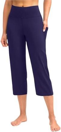 Generic 2026 Pantalon léger / 4 pour femme, coupe ample et décontractée, avec poches, tissu doux et confortable pour le yoga et le sport, bleu marine, 3XL