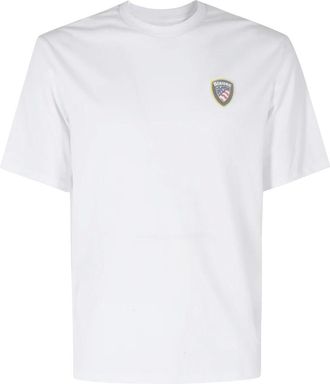 Blauer Homme, Tops, Blanc, Taille: L Faxon T-Shirt