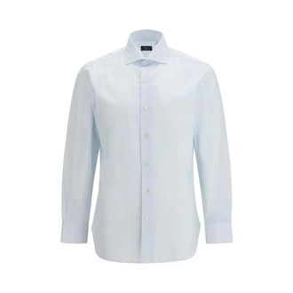 Finamore Homme, Chemises, Bleu, Taille: XL Chemise habill&eacute;e ray&eacute;e