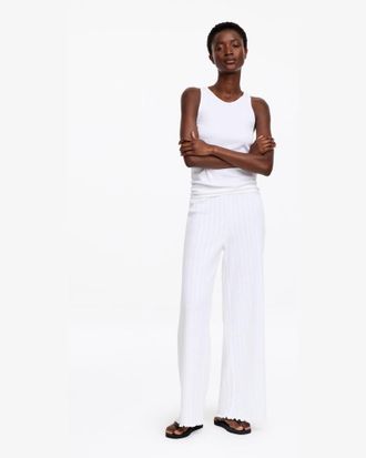 Arket Pointelle-Strickhose -Wei&szlig;
