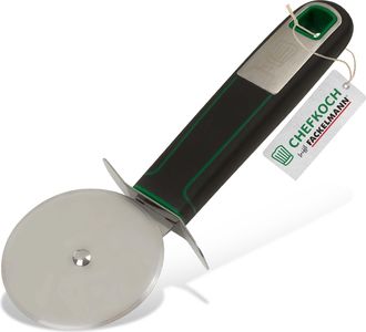 Fackelmann CHEFKOCH Pizzaschneider Premium - Perfekt f&uuml;r Pizza, Flammkuchen & Co. - Scharfe Edelstahlklinge f&uuml;r perfekte Pizzast&uuml;cke - L&auml;nge: 18 cm
