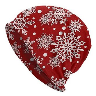 Generic Bonnet en Tricot Flocon De Neige Rouge De No&euml;l Respirant Bonnets Unisexe Bonnet Hiver pour Ski lescalade Course &Agrave; Pied