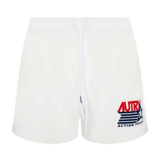 Autry Homme, Sport, Blanc, Taille: XS Logo Print Drawstring Shorts