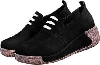 Generic Chaussures d&eacute;contract&eacute;es &agrave; enfiler &agrave; bout rond pour femme - Style r&eacute;tro - Antid&eacute;rapantes - &Eacute;l&eacute;gantes - Respirantes - Confortables - Pour la marche, le