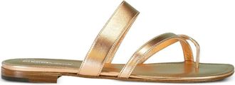 Manolo Blahnik leather triple-strap sandals - Rosa