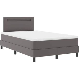 vidaXL Bettgestell mit Matratze Grau 120 x 200 cm Kunstleder Vidaxl