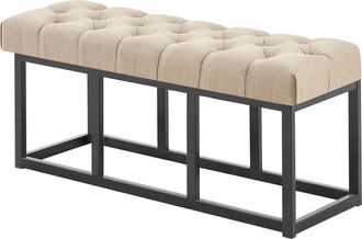 Clp Sitzbank Amun I Mit Stoff-Bezug I Mit Schwarzem Metallgestell, Farbe:Taupe, Größe:100 cm