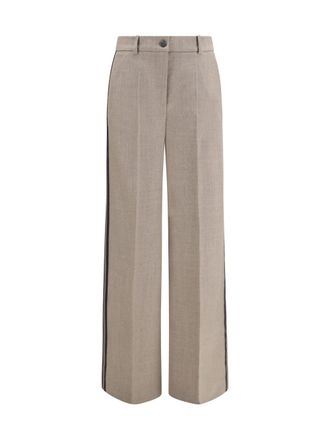 P.A.R.O.S.H. Womens Trousers Virgin Wool Taupe Fleece (ovis Aries)
